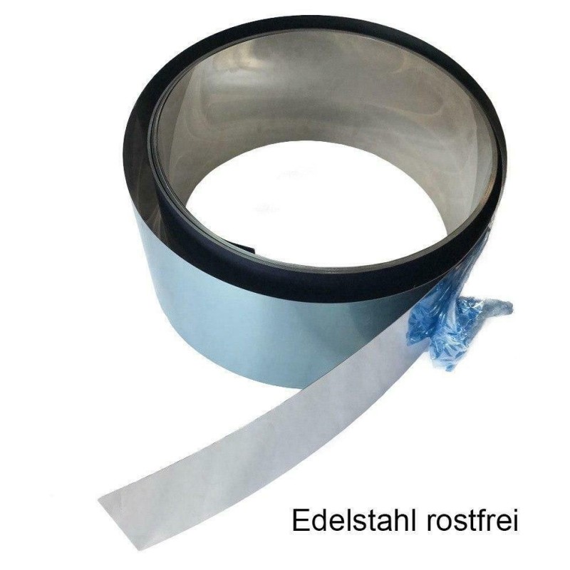 Lawn edging tape lawn edge metal 15 cm high stainless steel yard goods